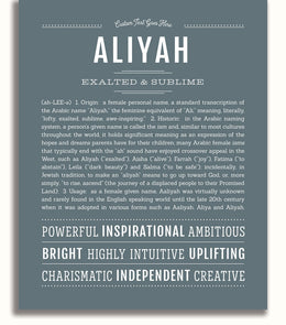 Aliyah | Name Art Print – Name Stories