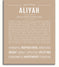Aliyah | Name Art Print – Name Stories