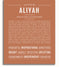 Aliyah Personalized Name Meaning Art Prints – Name Stories