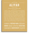 Aliyah | Name Art Print – Name Stories