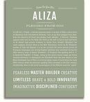 Aliza Personalized Name Meaning Art Prints – Name Stories