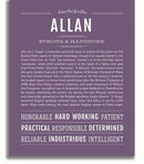 Allan Personalized Name Meaning Art Prints – Name Stories