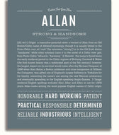 Allan Personalized Name Meaning Art Prints – Name Stories