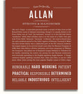 Allan Personalized Name Meaning Art Prints – Name Stories