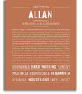 Allan Personalized Name Meaning Art Prints – Name Stories