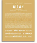 Allan Personalized Name Meaning Art Prints – Name Stories