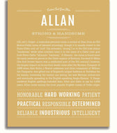 Allan Personalized Name Meaning Art Prints – Name Stories