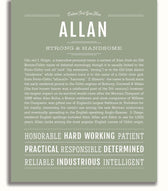 Allan Personalized Name Meaning Art Prints – Name Stories