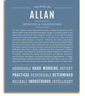 Allan Personalized Name Meaning Art Prints – Name Stories