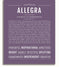 Allegra Personalized Name Meaning Art Prints – Name Stories