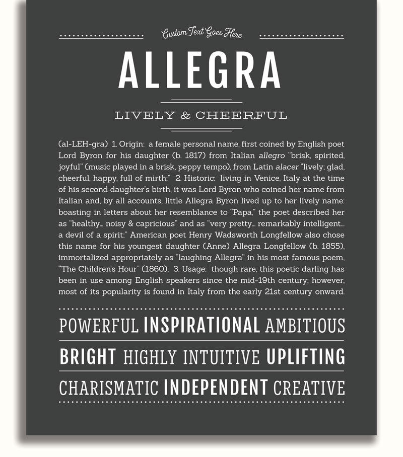 Allegra | Name Art Print – Name Stories