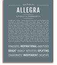 Allegra | Name Art Print – Name Stories