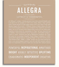 Allegra | Name Art Print – Name Stories