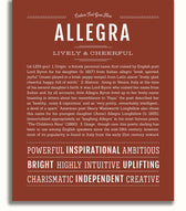 Allegra | Name Art Print – Name Stories