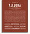 Allegra Personalized Name Meaning Art Prints – Name Stories