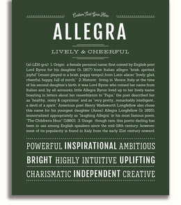Allegra | Name Art Print – Name Stories