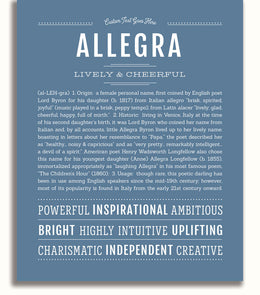 Allegra | Name Art Print – Name Stories