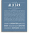Allegra Personalized Name Meaning Art Prints – Name Stories