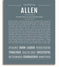 Allen Personalized Name Meaning Art Prints – Name Stories