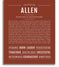 Allen Personalized Name Meaning Art Prints – Name Stories