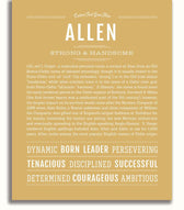 Allen Personalized Name Meaning Art Prints – Name Stories