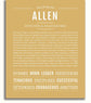 Allen Personalized Name Meaning Art Prints – Name Stories