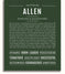 Allen Personalized Name Meaning Art Prints – Name Stories