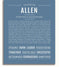 Allen Personalized Name Meaning Art Prints – Name Stories