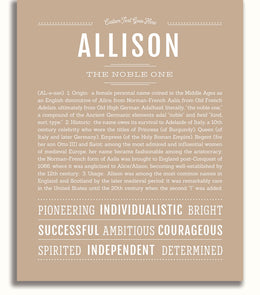 Allison | Name Art Print – Name Stories