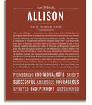 Allison | Name Art Print – Name Stories