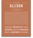 Allison | Name Art Print – Name Stories