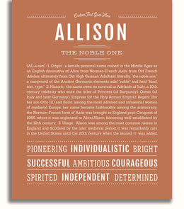 Allison | Name Art Print – Name Stories