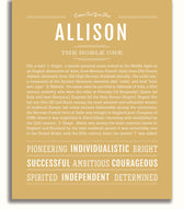 Allison | Name Art Print – Name Stories