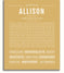 Allison | Name Art Print – Name Stories