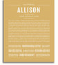 Allison | Name Art Print – Name Stories