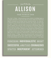 Allison | Name Art Print – Name Stories
