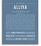 Alliya Personalized Name Meaning Art Prints – Name Stories
