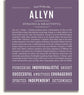 Allyn Personalized Name Meaning Art Prints – Name Stories