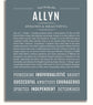 Allyn (female) | Name Art Print – Name Stories