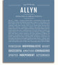 Allyn (female) | Name Art Print – Name Stories