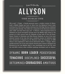 Allyson | Name Art Print – Name Stories