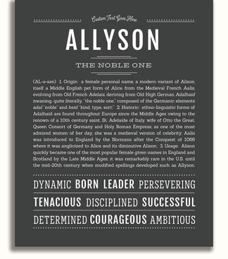 Allyson | Name Art Print – Name Stories