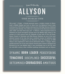 Allyson | Name Art Print – Name Stories