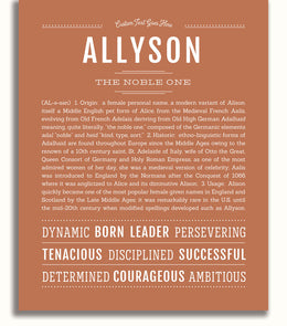 Allyson | Name Art Print – Name Stories