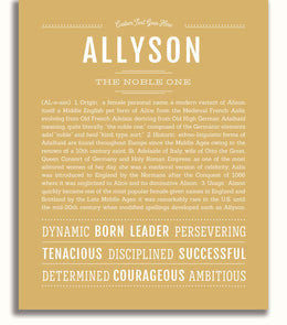 Allyson | Name Art Print – Name Stories