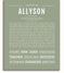 Allyson Personalized Name Meaning Art Prints – Name Stories