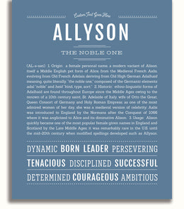 Allyson | Name Art Print – Name Stories