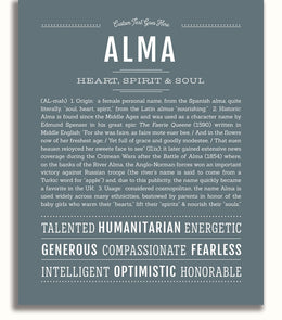 Alma | Name Art Print – Name Stories