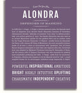 Alondra | Name Art Print – Name Stories