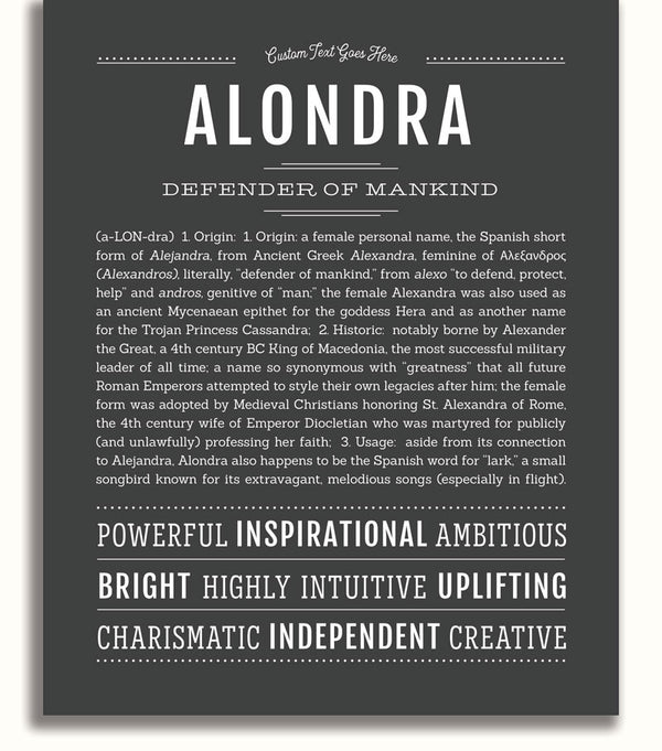 Alondra | Name Art Print - Personalized Custom Gifts – Name Stories